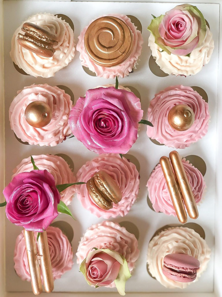 Pink & Rose Gold Cupcakes | Outrageous Cakes